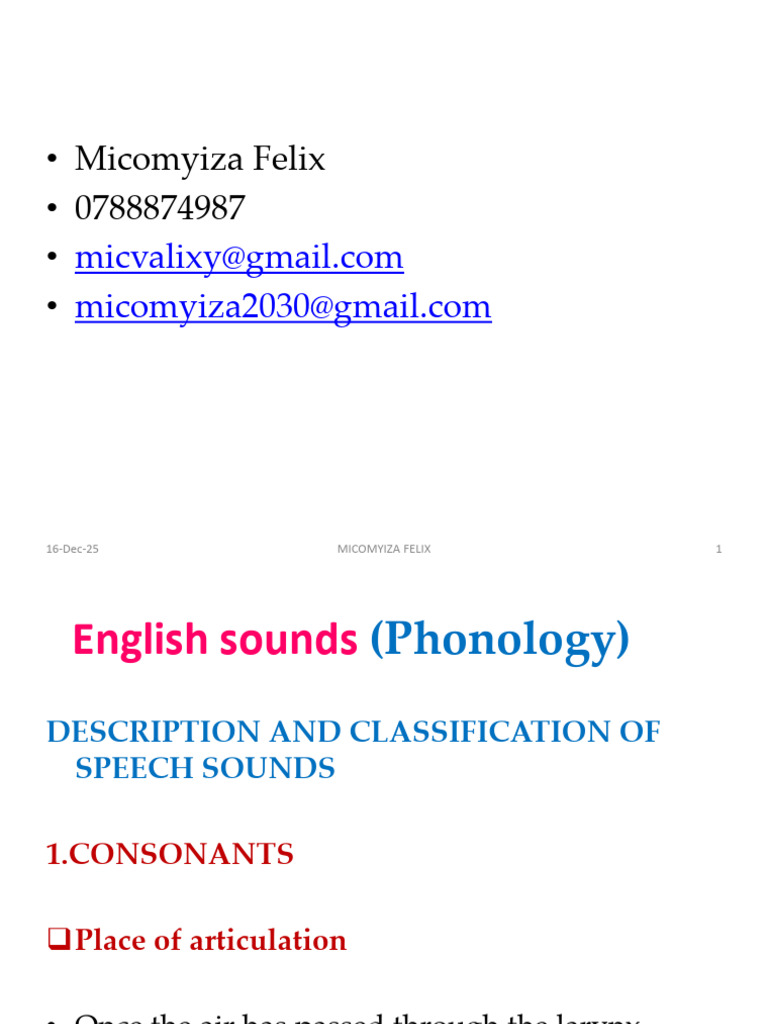 English Speech Sounds | PDF | Phonetics | Consonant