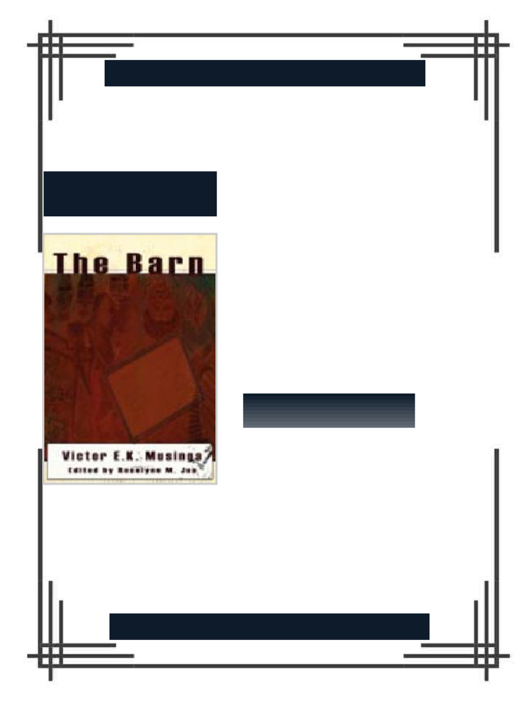 The Barn Three Plays by Kwo Victor Elame Musinga 1st Edition M. Jua ...