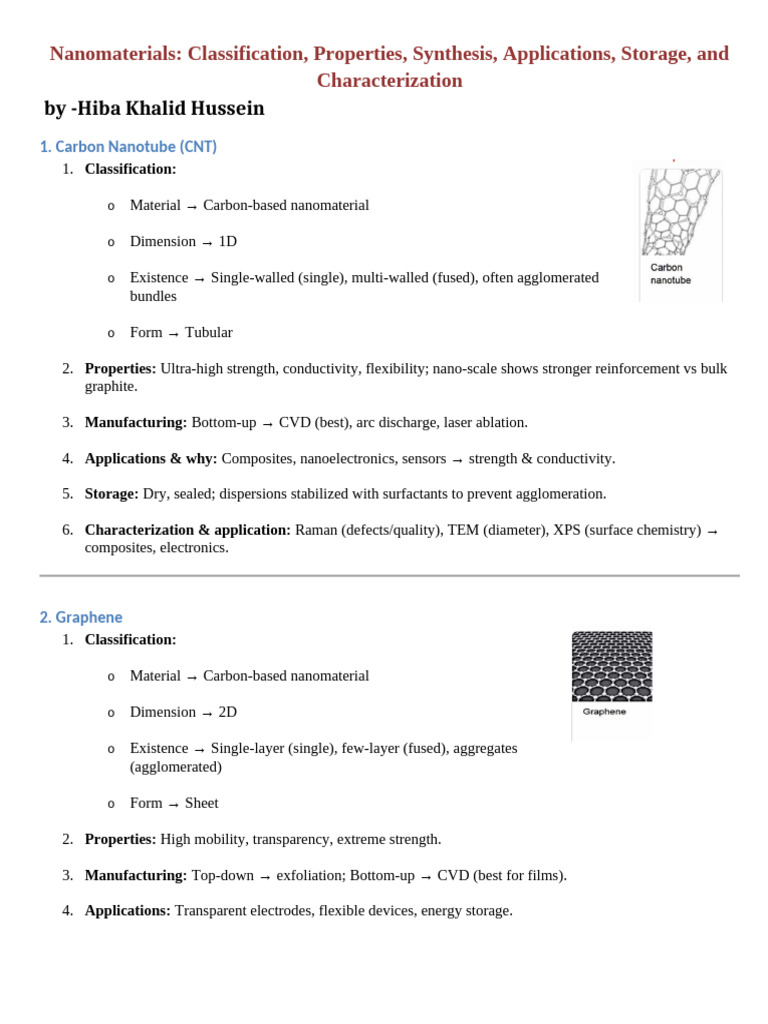 Nanomaterials Extended Classification HW | PDF | Nanomaterials ...