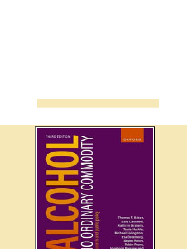 (Ebook) Alcohol: No Ordinary Commodity: Research and public policy by ...