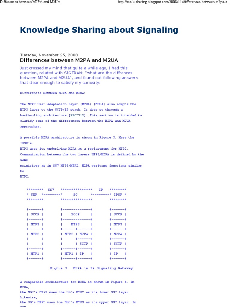 Differences Between M2PA An... | PDF | Internet Architecture | Media ...