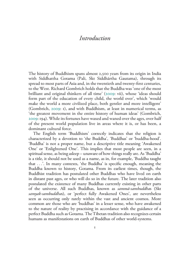 An Introduction To Buddhism | PDF | Mahayana | Buddhist Texts