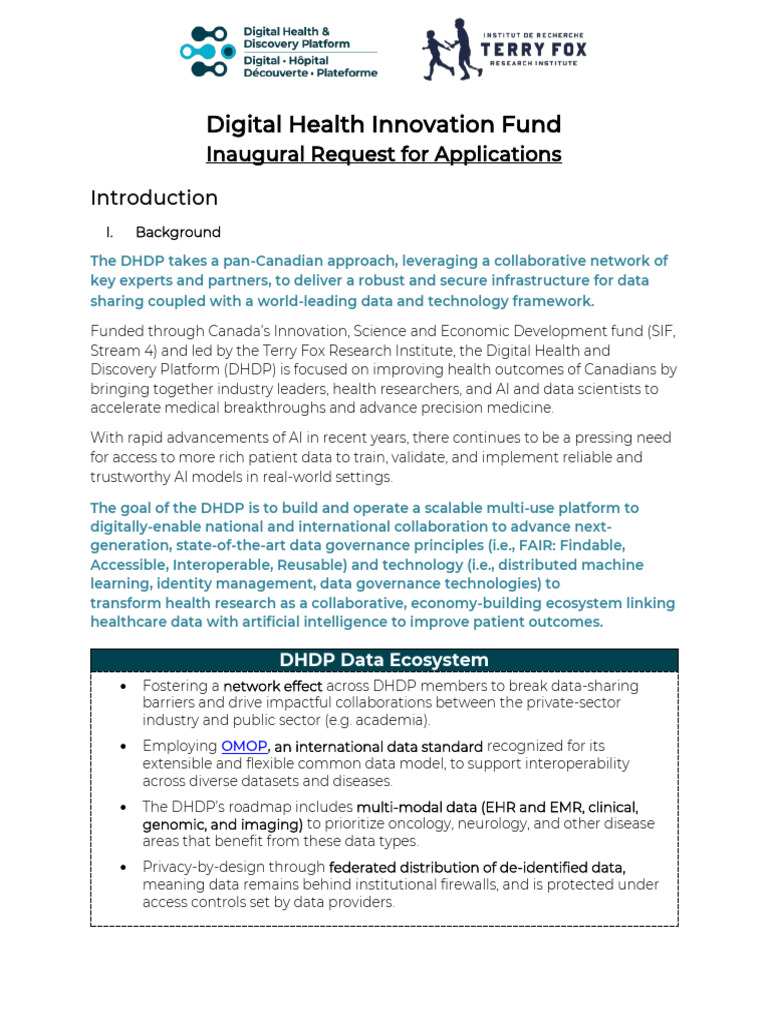 Digital Health Innovation Fund Applications | PDF | Intellectual ...