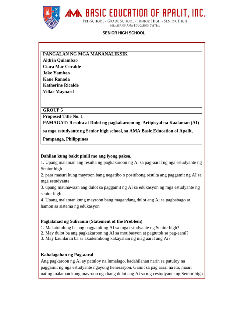 TITLE PROPOSAL | PDF