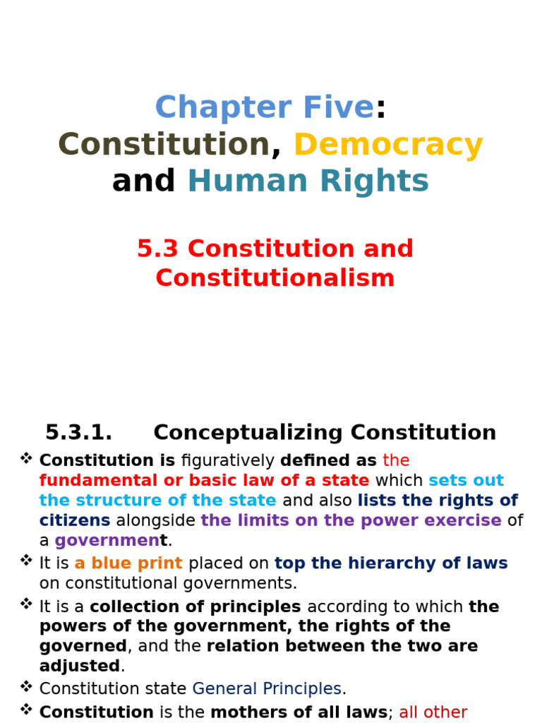 Constitution and Constitutionalism Explained | PDF | Human Rights ...
