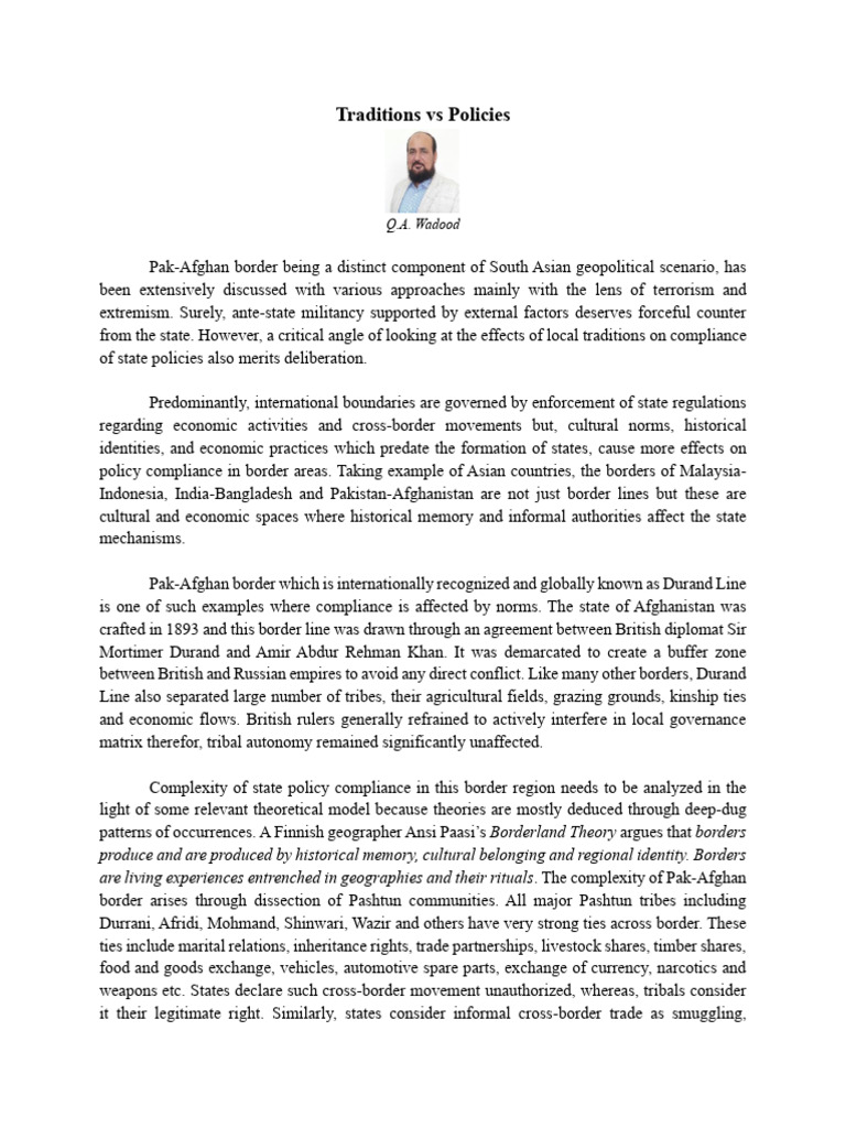 Traditions vs Policies by Wadood | PDF | Political Science