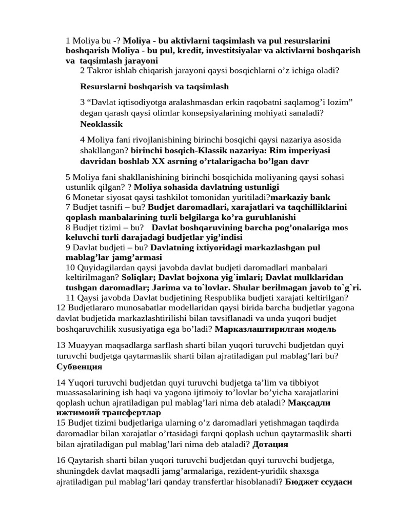 javoblar (2) | PDF