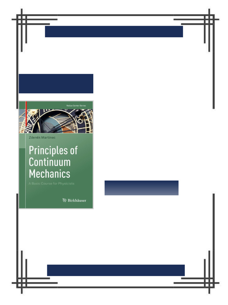 Principles of Continuum Mechanics A Basic Course for Physicists Zdeněk ...