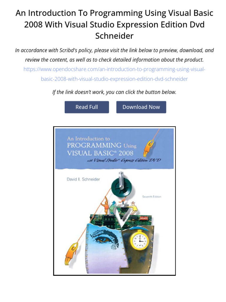An introduction to programming using Visual Basic 2008 with Visual ...