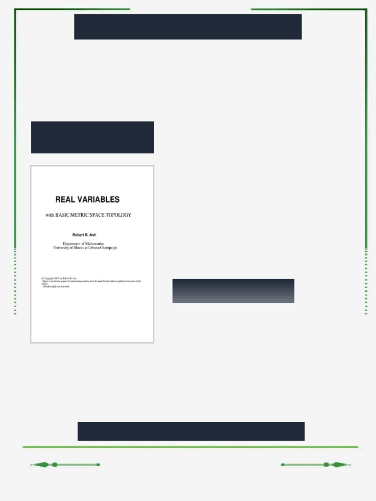 Real Variables with Basic Metric Space Topology Robert B. Ash ebook ...