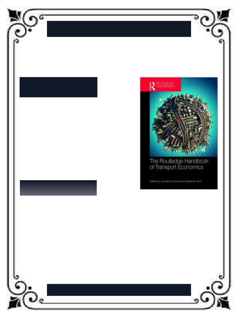 The Routledge Handbook of Transport Economics 1 Edition Jonathan Cowie ...
