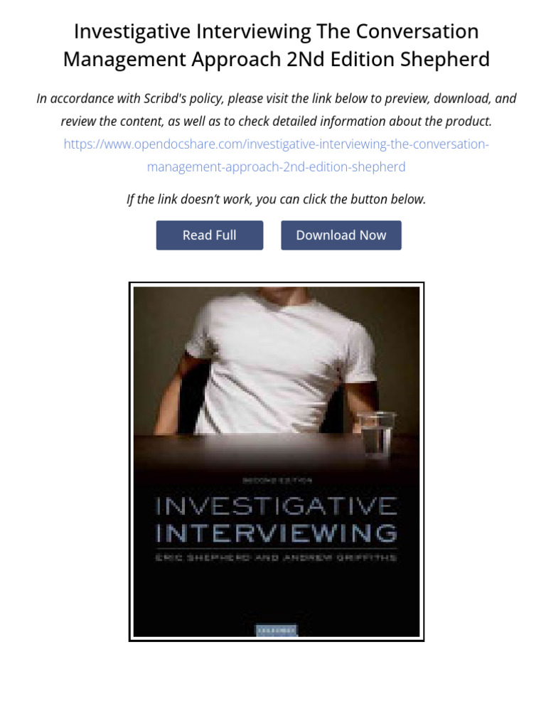 Investigative Interviewing The Conversation Management Approach 2nd ...