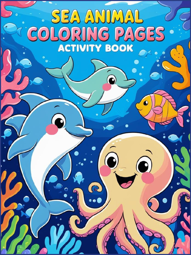 Free Sea Animals Coloring Pages Ocean Theme Worksheet for Kids | PDF