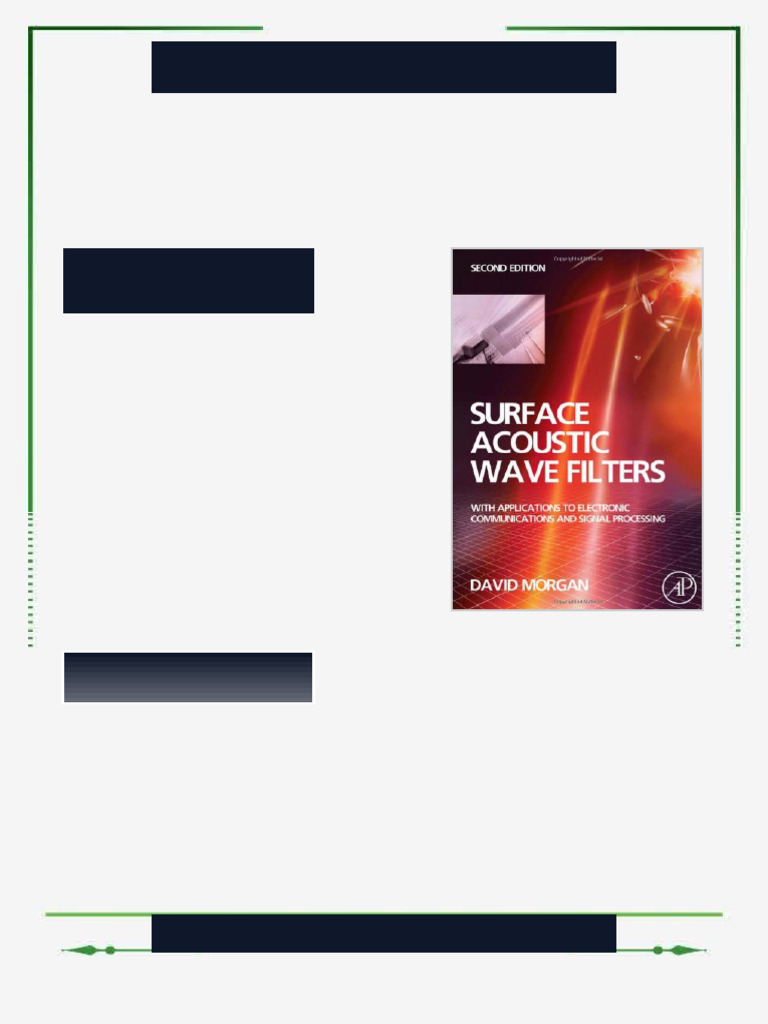 Surface Acoustic Wave Filters Second Edition With Applications to ...