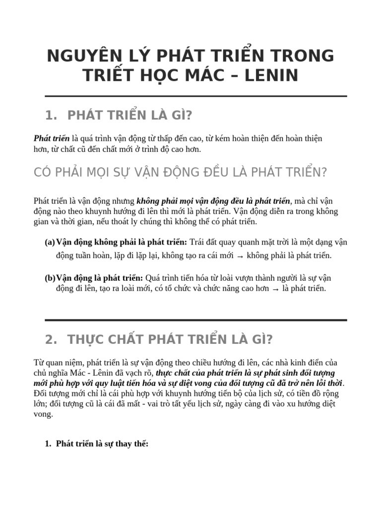 Nguyên Lý Phát Triển Trong Triết Học Mác | PDF