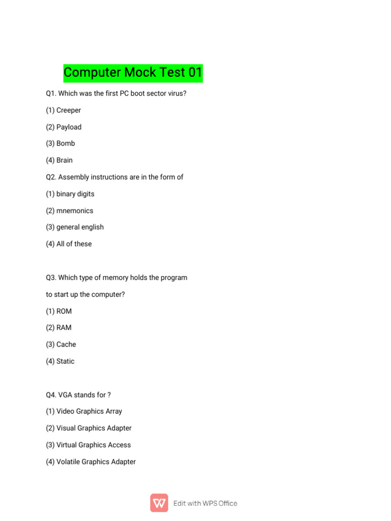 6- Sectional Mock Tests by Iqbal Sir | PDF | Communications Protocols ...