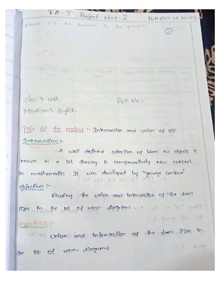 FA 1 Project Work (R.no.26 to 50) | PDF