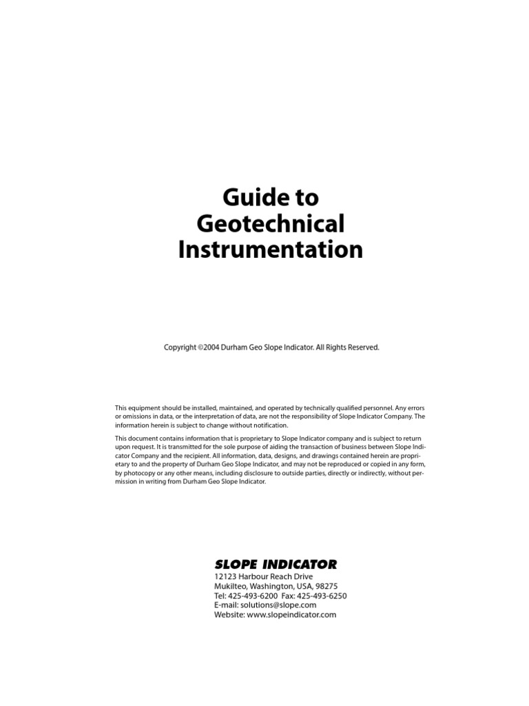 Guide To Geotechnical Instrumentation | PDF | Geotechnical Engineering ...