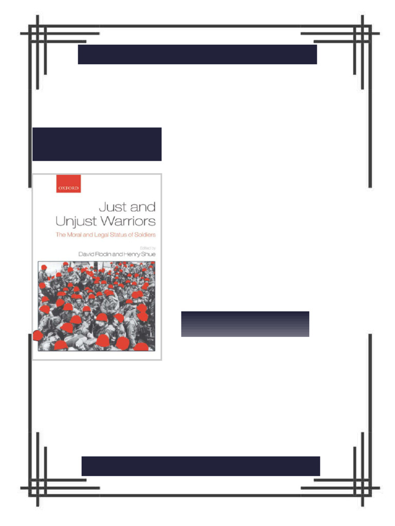 Just and Unjust Warriors The Moral and Legal Status of Soldiers David ...