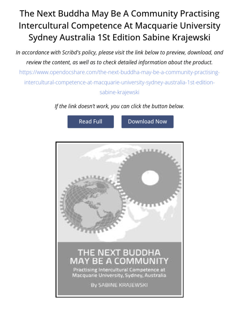 The Next Buddha may be a Community Practising Intercultural Competence ...