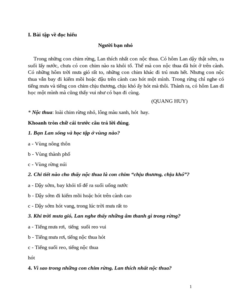 Ôn Tiếng Việt Lop 2 | PDF