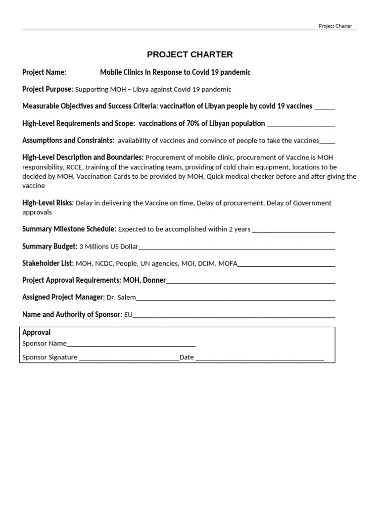 Project Charter Template | PDF