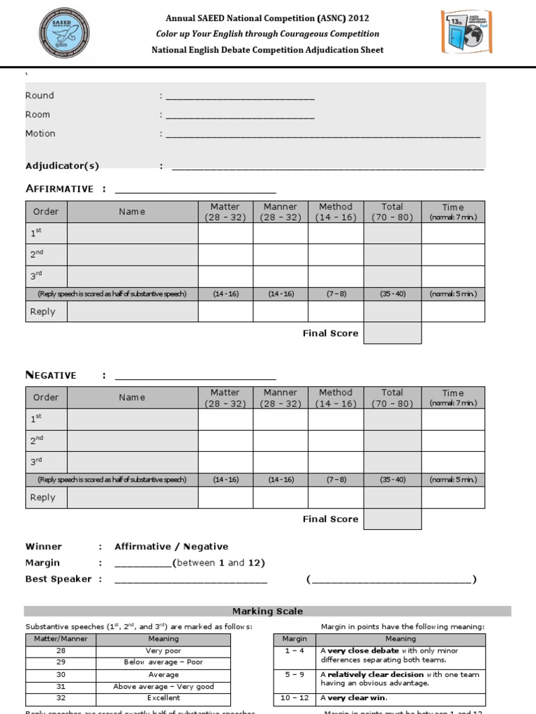 Adjudicator Sheet Edited | PDF | Career & Growth | Computers
