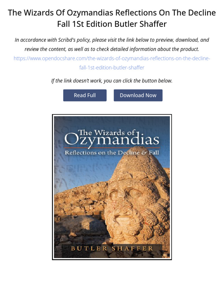 The Wizards of Ozymandias Reflections on the Decline Fall 1st Edition ...