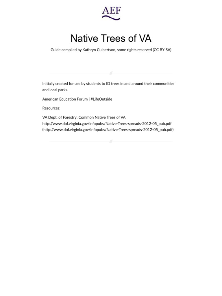 Native Virginia Trees | PDF | Oak | Maple