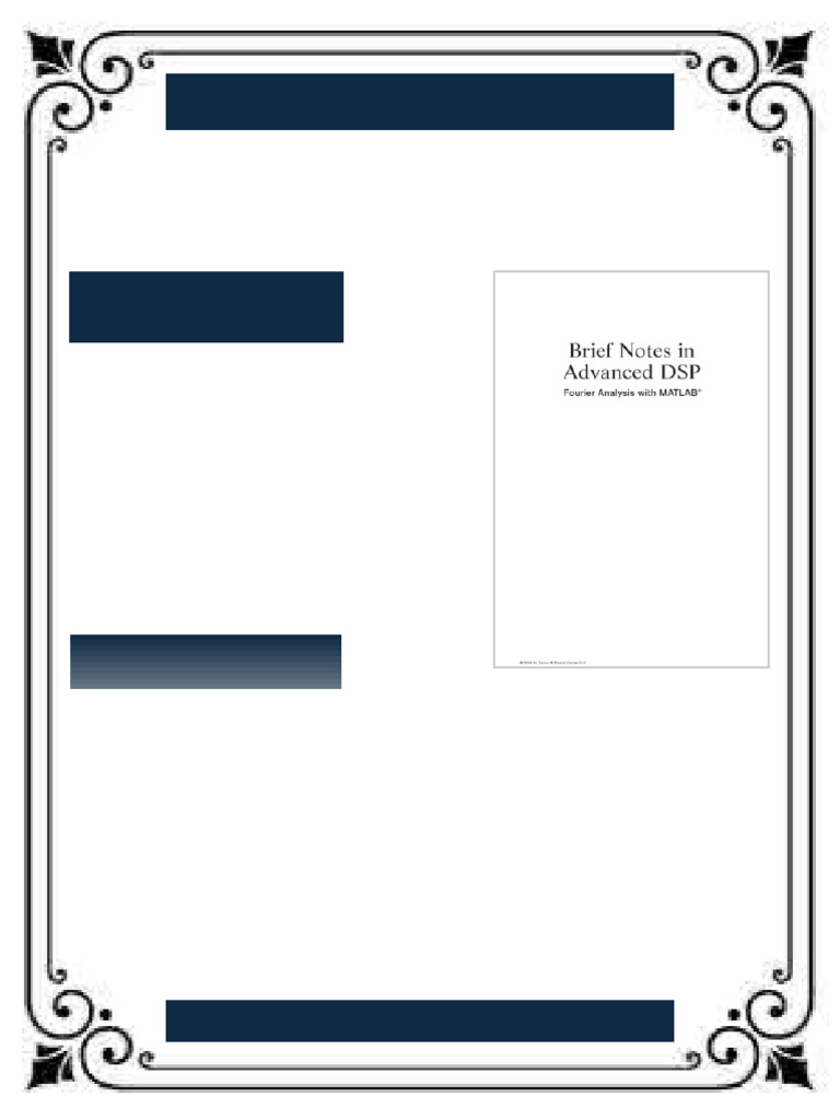 Brief Notes in Advanced DSP Fourier Analysis with MATLAB First Edition ...