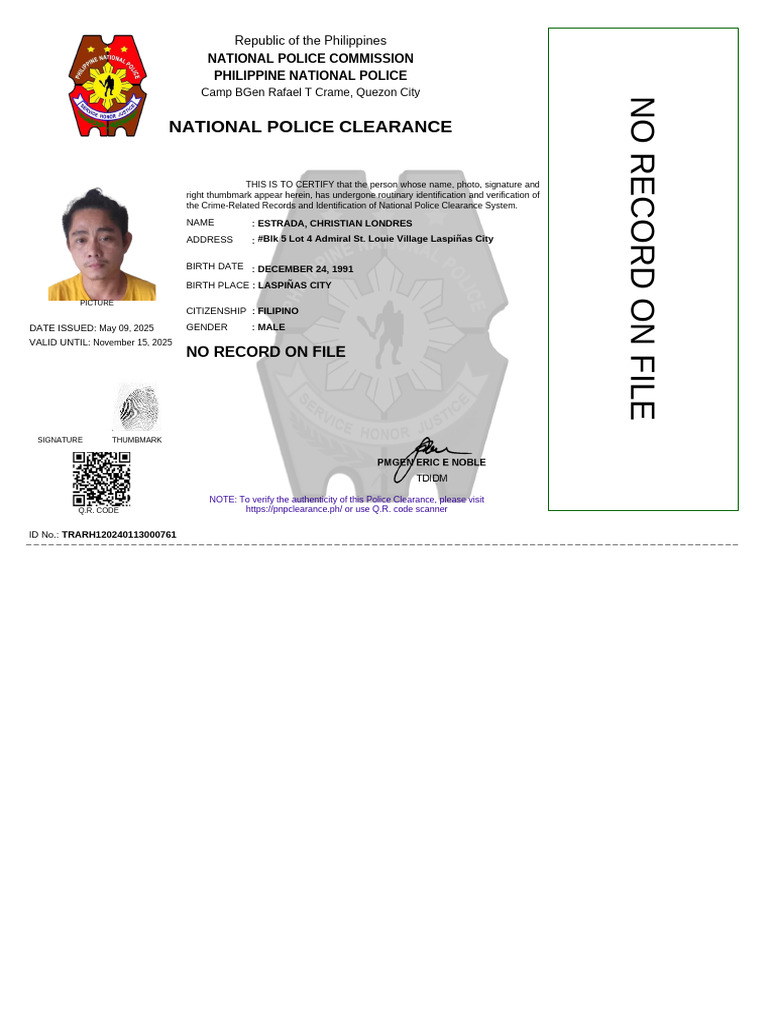 Police Clearance | PDF