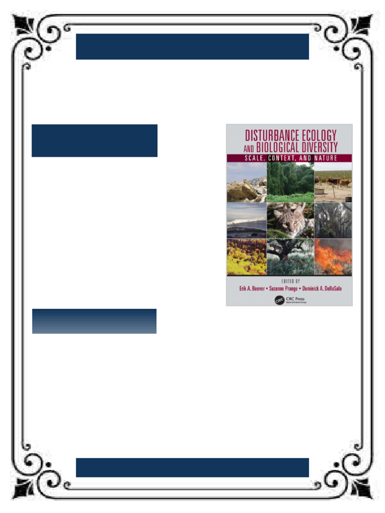 Disturbance Ecology and Biological Diversity Context Nature and Scale ...