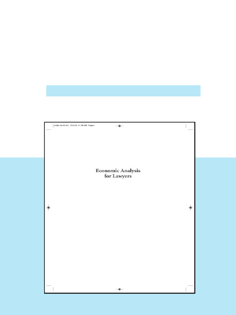 (Ebook) Economic Analysis for Lawyers, Third Edition by Henry N. Butler ...
