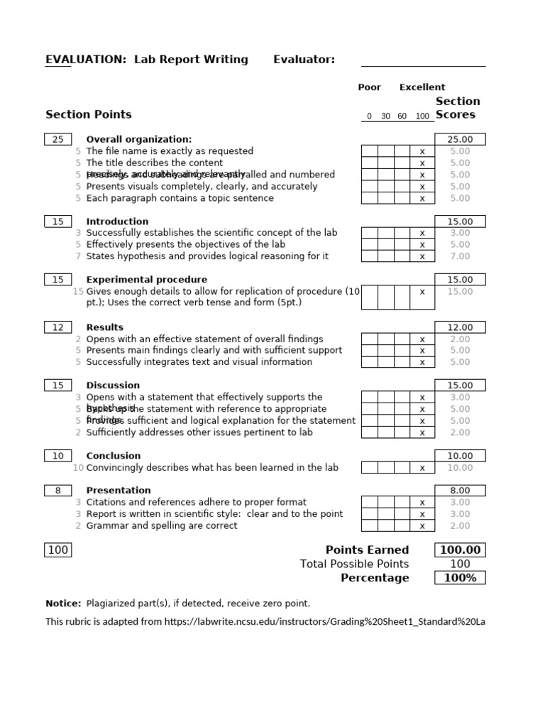 Lab Report Writing Evaluation Guide | PDF | Logic | Science