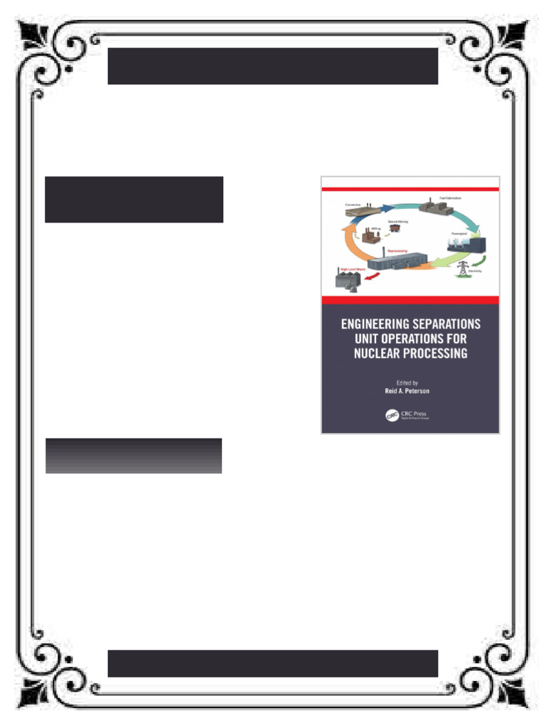 Engineering Separations Unit Operations for Nuclear Processing 1st Edition Reid Peterson (Editor ...