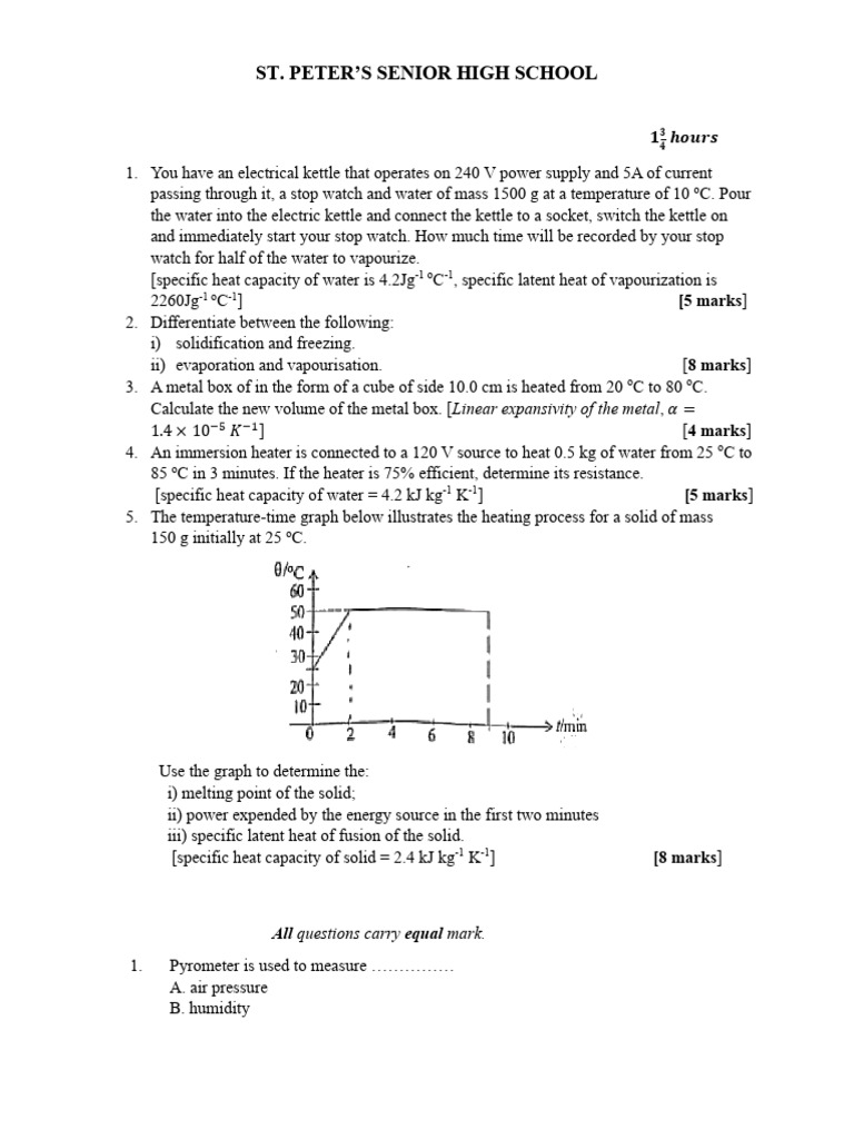 ONLINE BOYS TEST_250721_190151 | PDF | Heat Transfer | Temperature