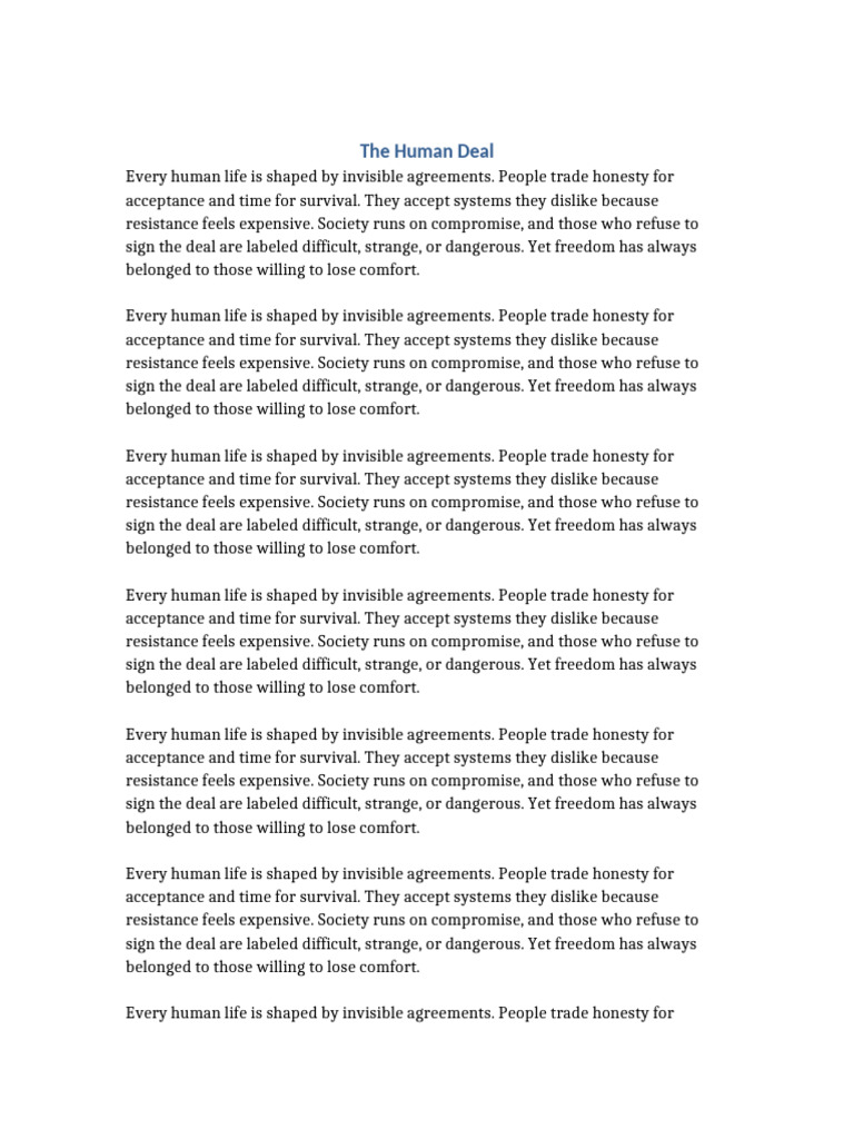 3 the Human Deal Full 12 Pages | PDF