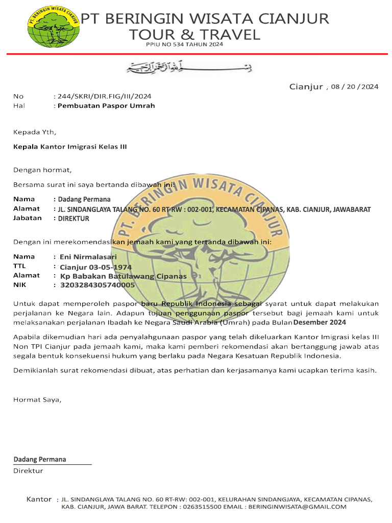 Surat Recom OK | PDF