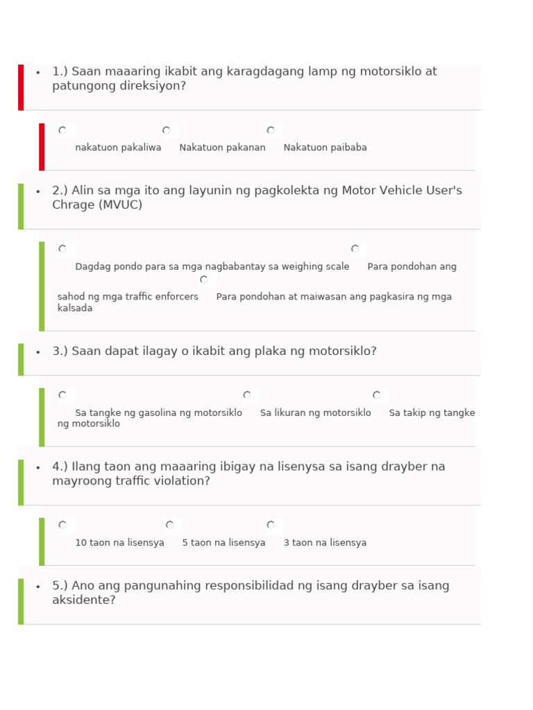 LTO Reviewer 2025 Part 1 | PDF