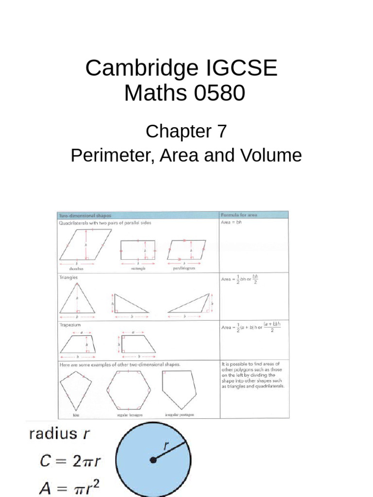 Cambridge IGCSE Maths 0580 - Chapter 07 | PDF