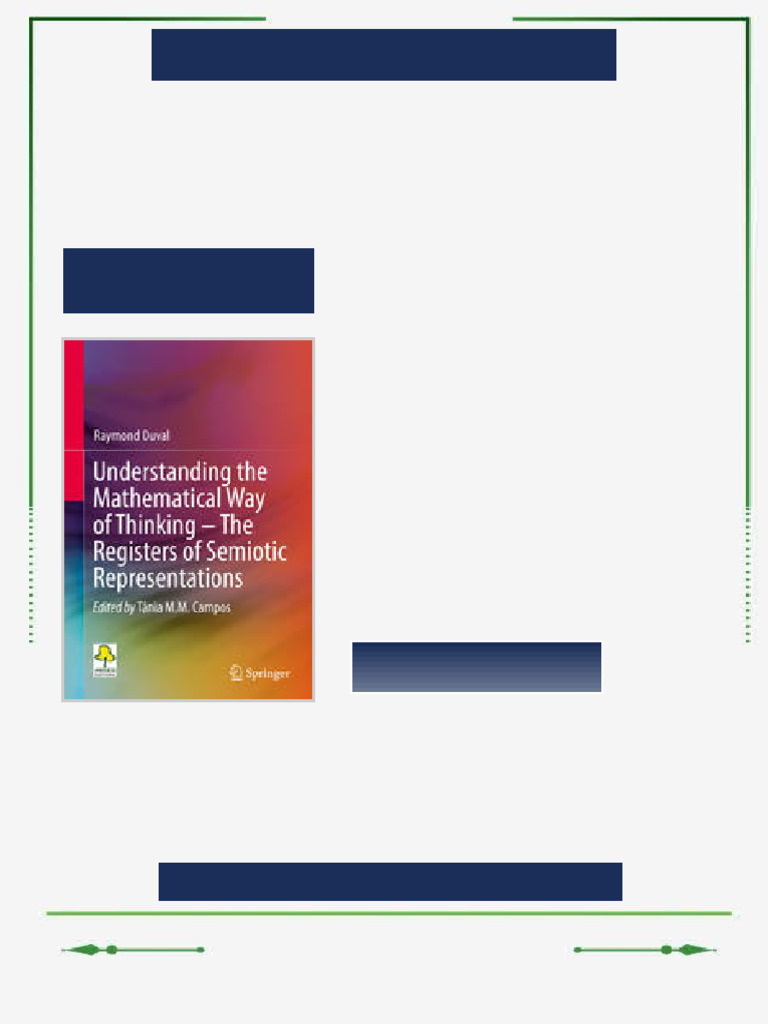 Understanding the Mathematical Way of Thinking The Registers of ...