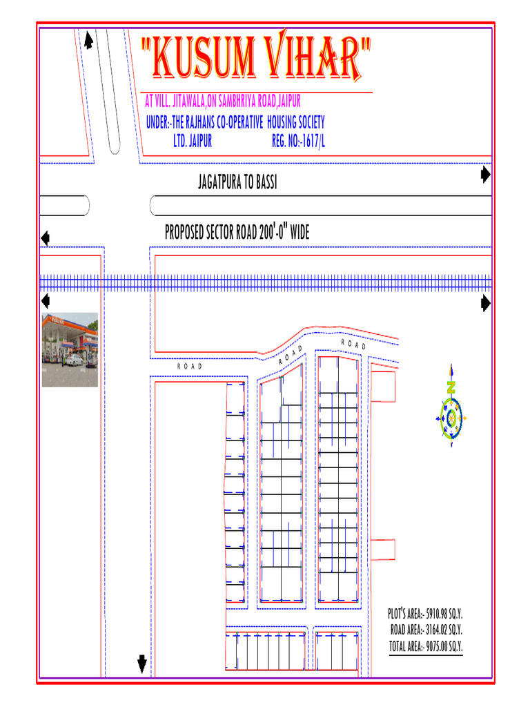Plot and Road Area Details for Kusum Vihar | PDF