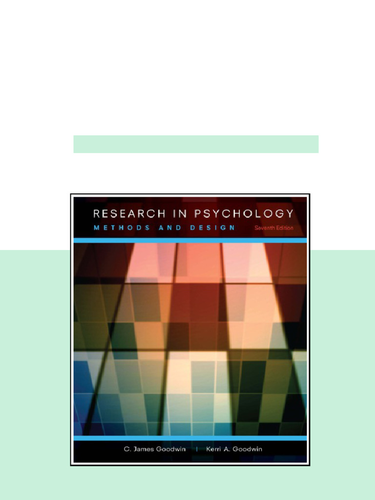 (Ebook) Research in psychology: methods and design by Goodwin, C. James ...