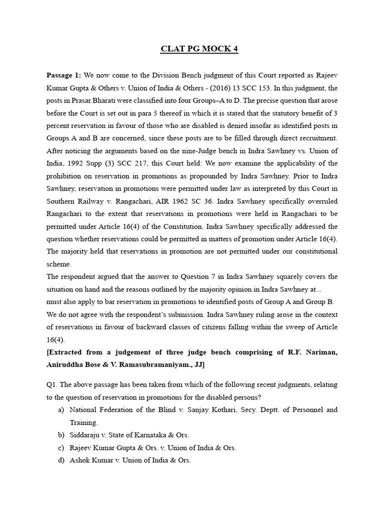 CLAT MOCK 4 DONE | PDF | Crimes Against Humanity | International ...