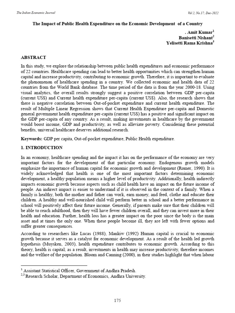 Public Health Expenditure's Economic Impact | PDF | Government Spending ...