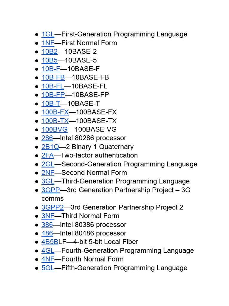 List of Computing and IT Abbreviations | PDF | Java (Programming ...