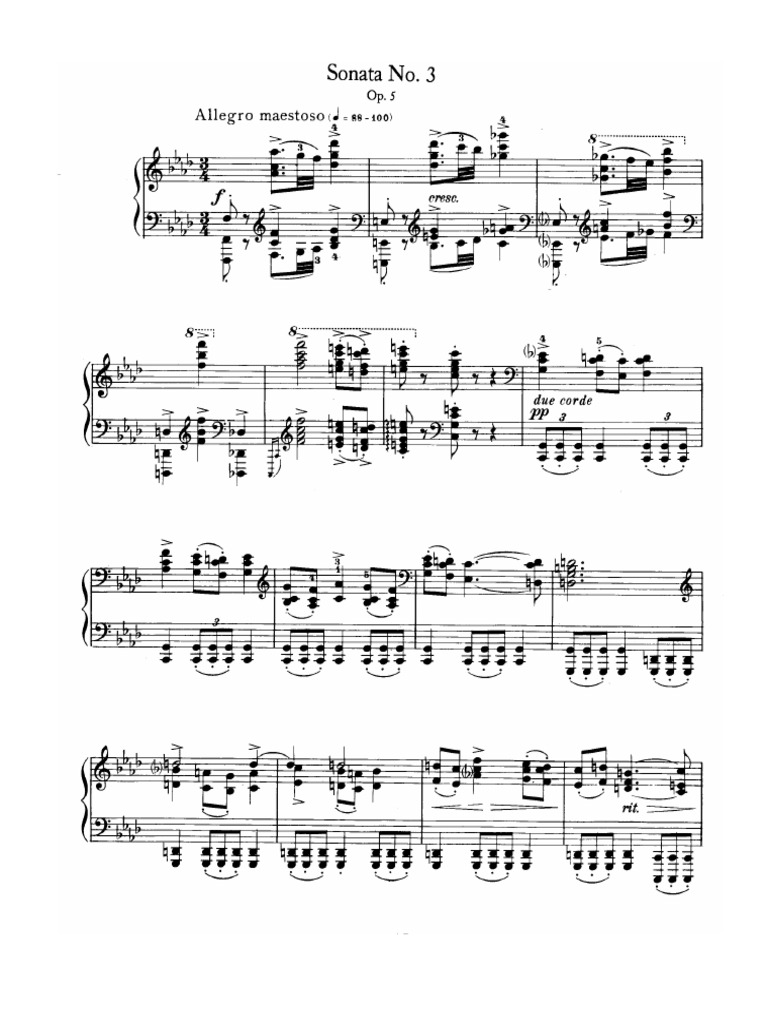 Piano Sonata No. 3 in F Minor, Op. 5 | PDF | Opus Number | Music