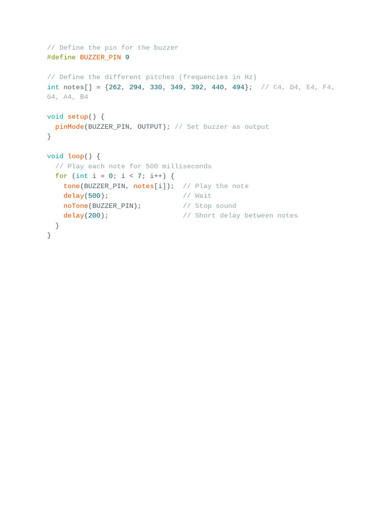 Notes, ,, ,,, : Buzzer - Pin | PDF