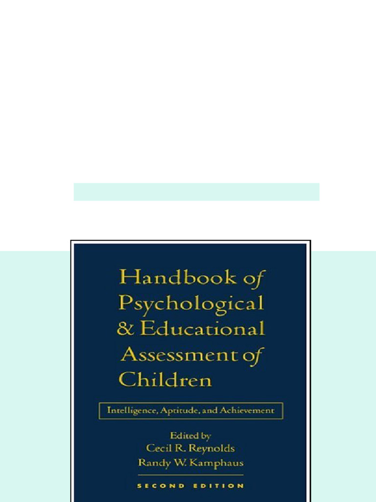(Ebook) Handbook of Psychological and Educational Assessment of ...