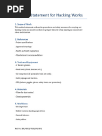Concrete Hacking Method Statement | PDF | Concrete | Safety
